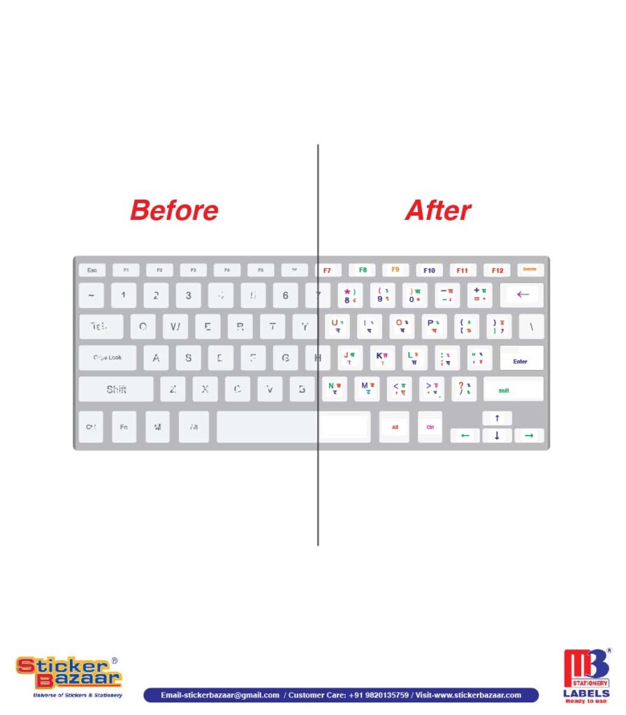 Buy Marathi With Typewriter Keyboard Sticker- At Sticker Bazaar