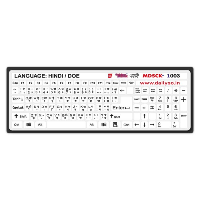 DailySo Hindi / Doe Keyboard Sticker for Computer / Laptop | Big Size ...